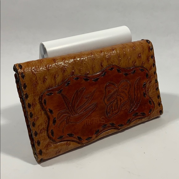 Vintage | Bags | Vintage Handmade Ostrich Leather Western Wallet | Poshmark